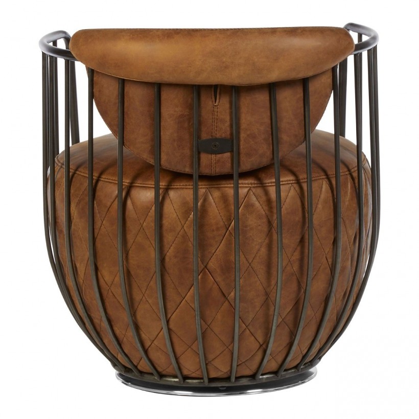Caged Aviator Tan Leather Armchair • UK, US & Canada