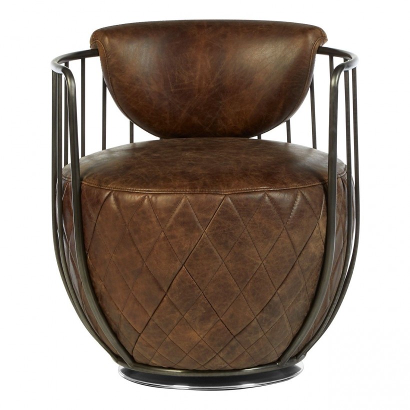 Caged Aviator Tan Leather Armchair • UK, US & Canada