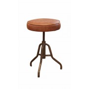 Tan Leather Stool