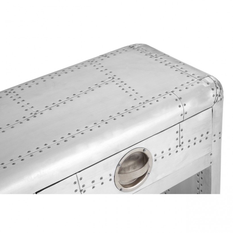 Silver Aviator Console Table Desk