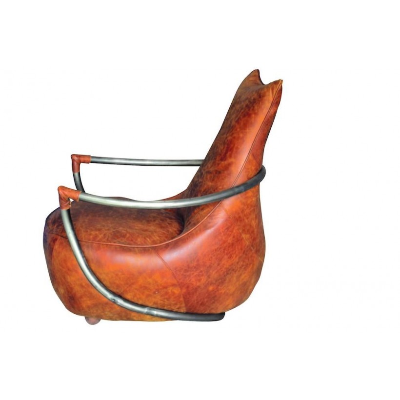 Maverick Relax Distressed Leather Snug Armchair Upholstered Tan Brown ...