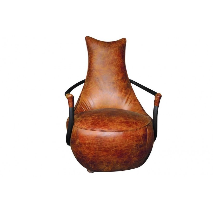 Maverick Relax Distressed Leather Snug Armchair Upholstered Tan Brown ...