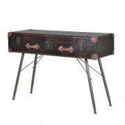 Brown Black Trunk Console Table