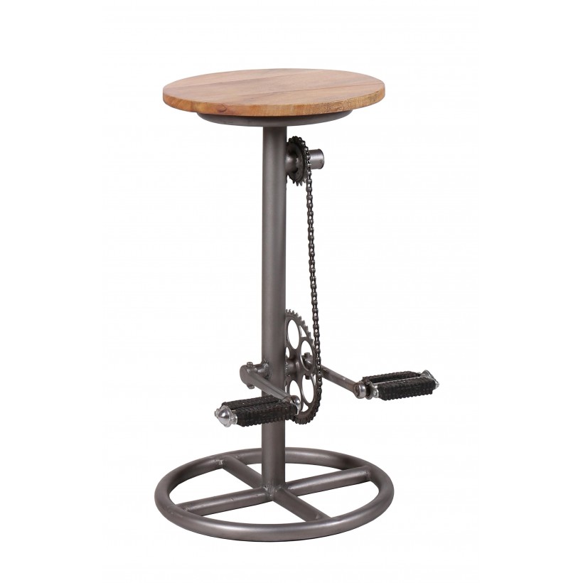 Black Metal Bike Stool | Wood Bike Chair | Comfortable Bicycle Seat