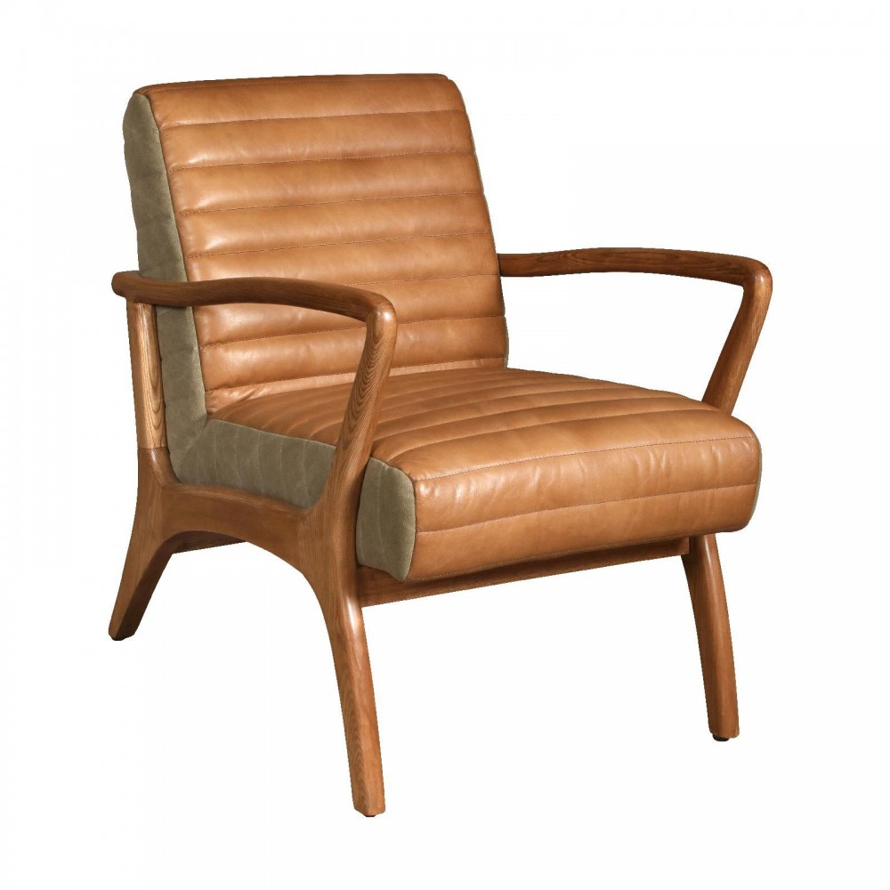 Contemporary Designer Vintage Scandinavian Tan Leather Armchair
