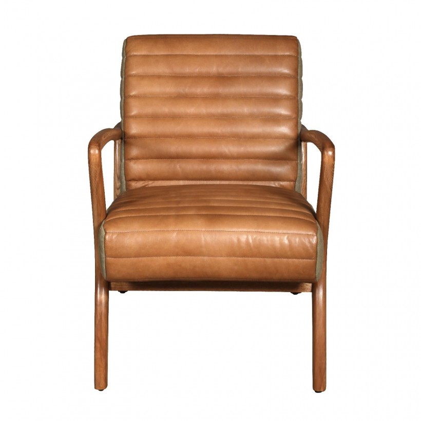 Contemporary Designer Vintage Scandinavian Tan Leather Armchair ...