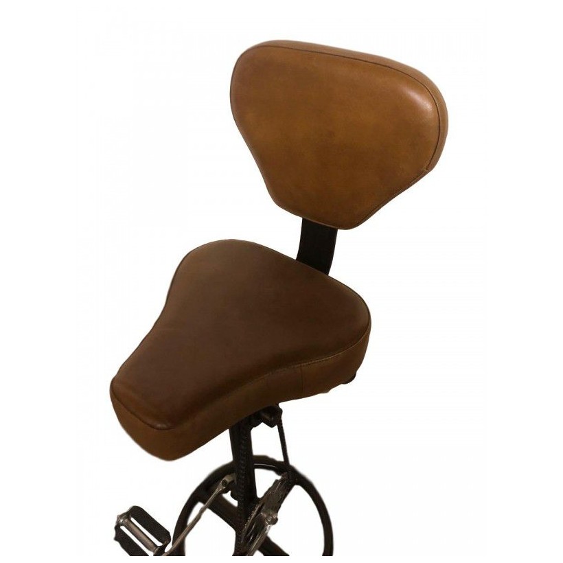 Brown Leather With Backs & Without Bicycle Pedal Bar Stool • UK, US ...