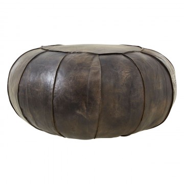 Small Round Pouffe Tan Leather Footstools - Smithers UK