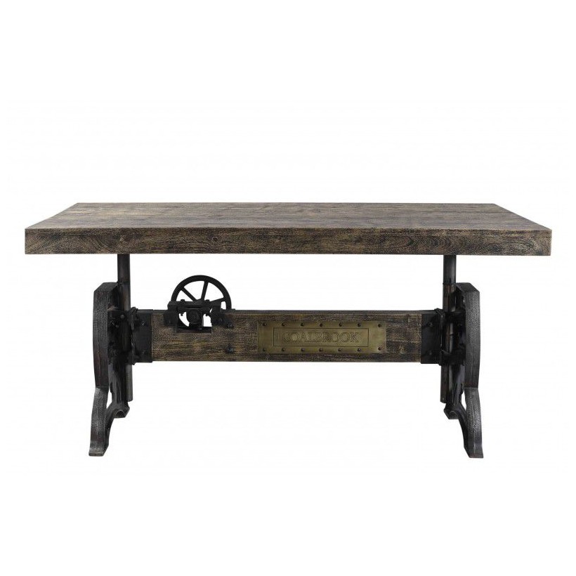 Rustic Industrial Wind Up Adjustable Dining Table Bar Tables