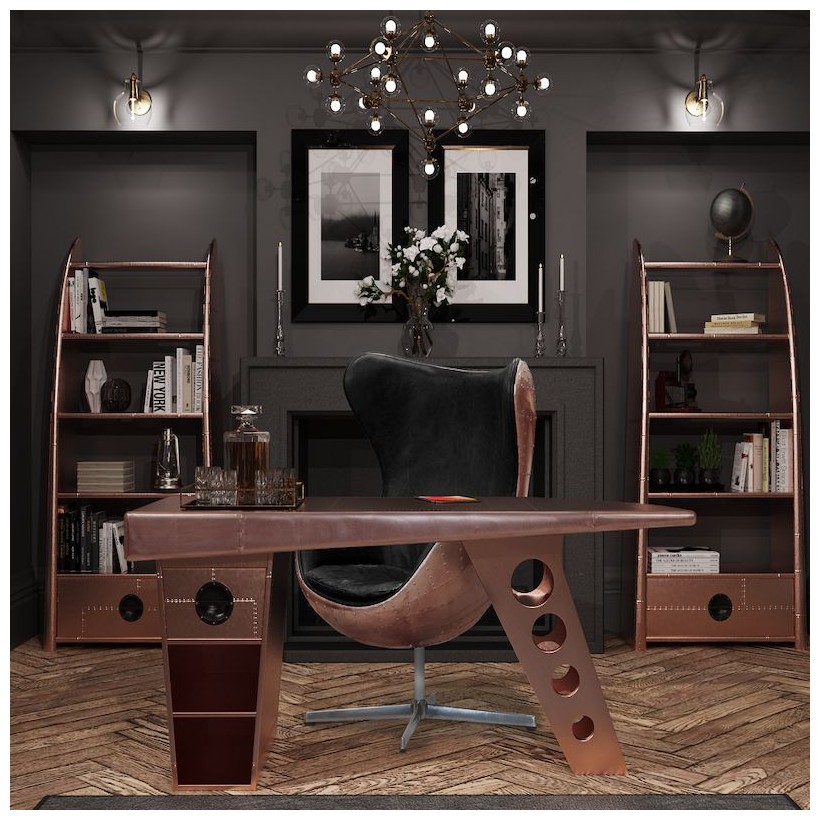 Copper Spitfire Aviation Wing Desk – Luxury Office Furniture
