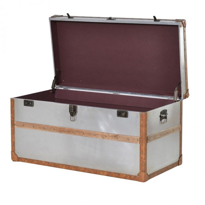 Steamer industrial Metal Storage Trunk - Smithers