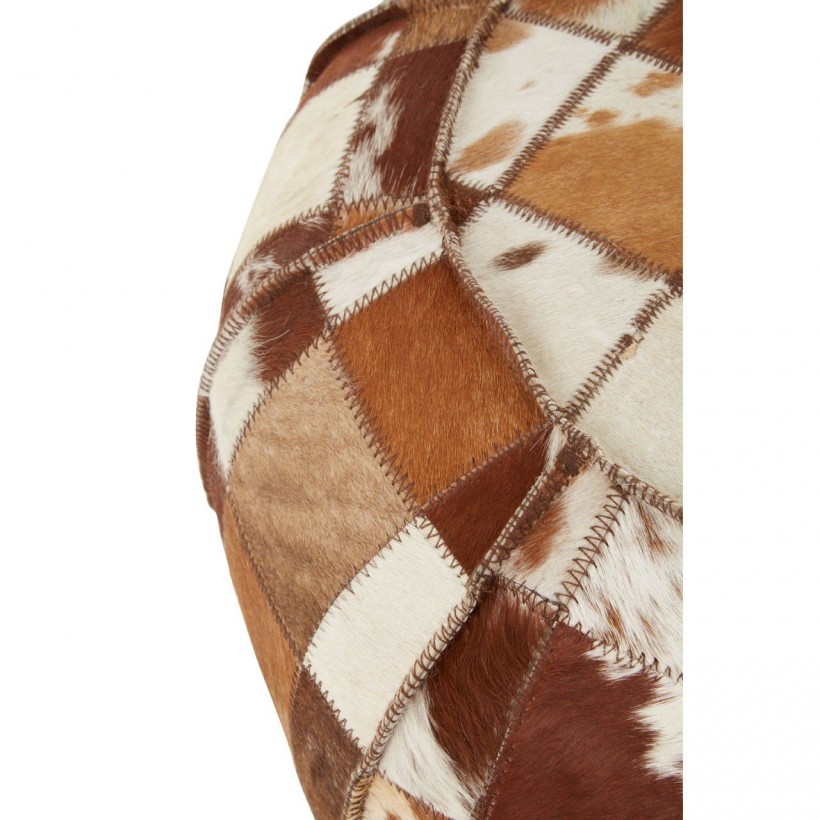Small Round Pouffe Tan Leather Footstools - Smithers UK • UK, US & Canada