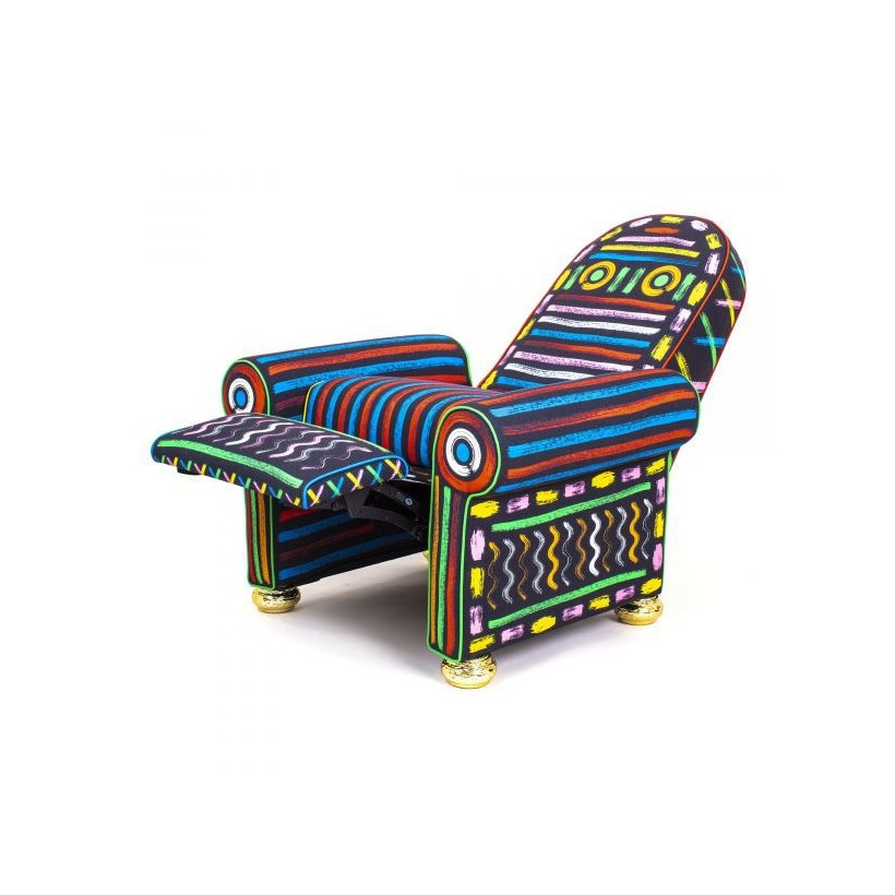 Seletti Aztec Lazy Chair - Colourful Pullout Armchair Footrest