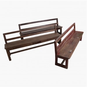 Genuine Old Antique School Bench Seating In Green Wood - Hallway Kids
