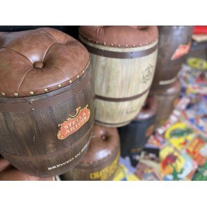 Wine Barrel leather Stool | Dom Perignon - Smithers