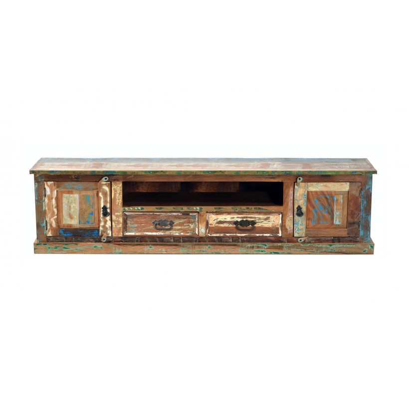 Antique Style Recycled Rustic Wood Timber Tv Unit Cabinet • UK, US & Canada