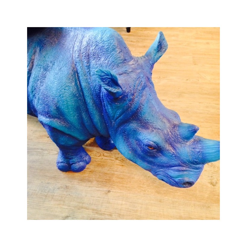 Blue glass Mid century style Rhino Table | Smithers