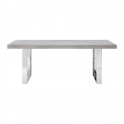 Limburg Dining Table - Solid Elm And Stainless Steel Style