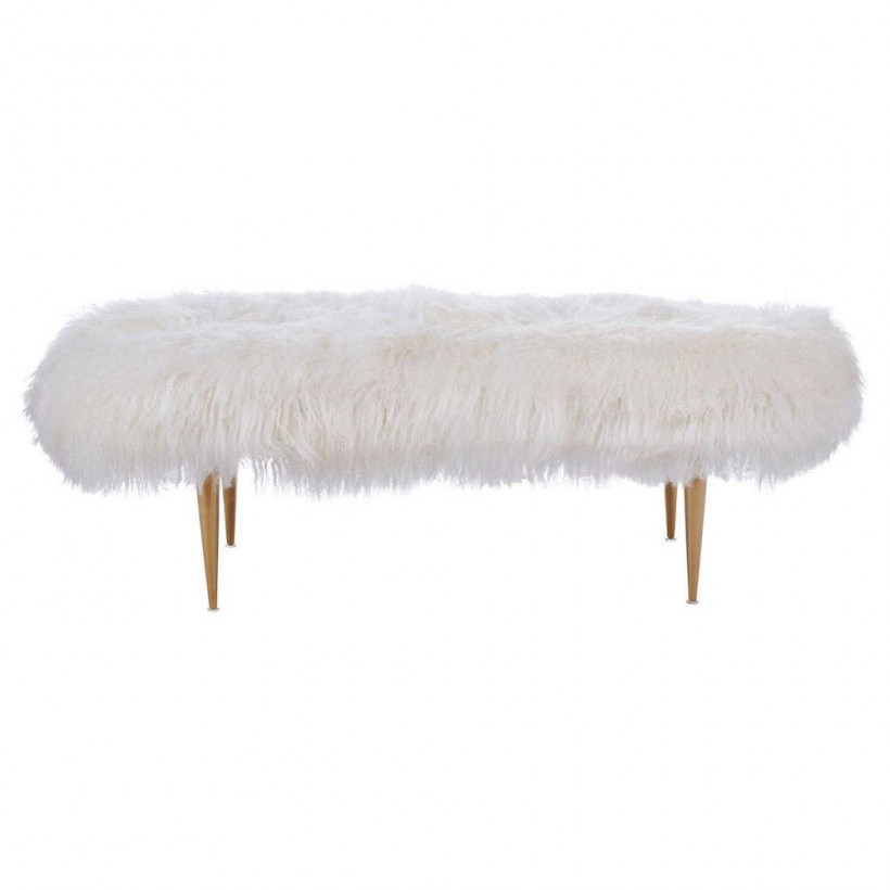 Sheepskin Bench - Fluffy - Wool Bedroom by Smithers of Stamford - UK