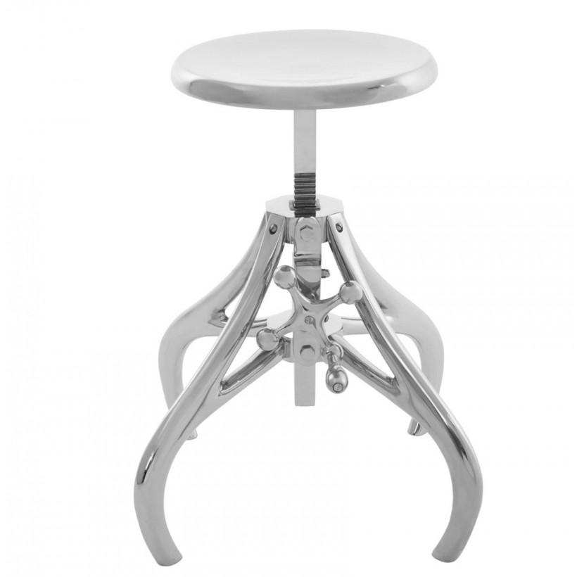 Kitchen Island Adjustable Shiny Chrome Metal Bar Counter Stool ...