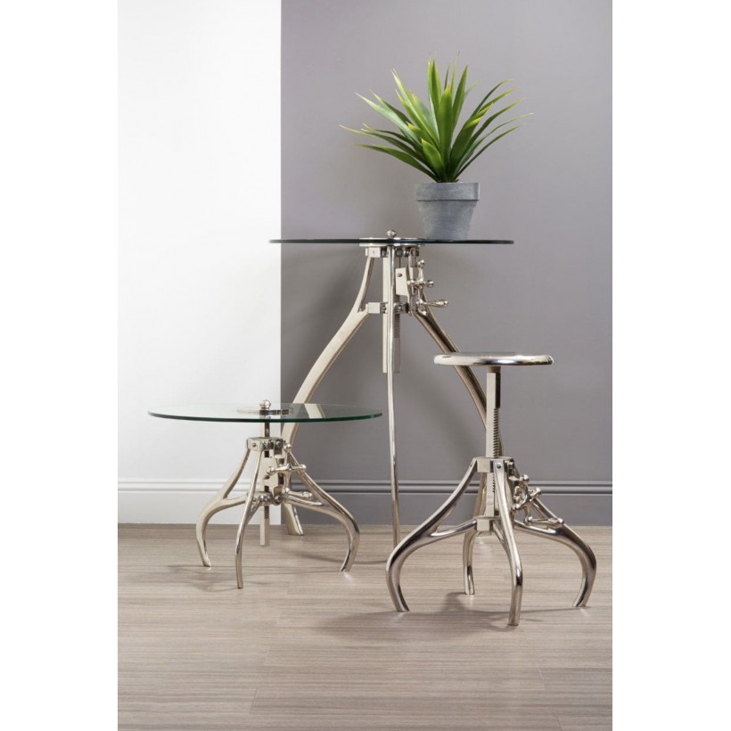 Kitchen Island Adjustable Shiny Chrome Metal Bar Counter Stool ...
