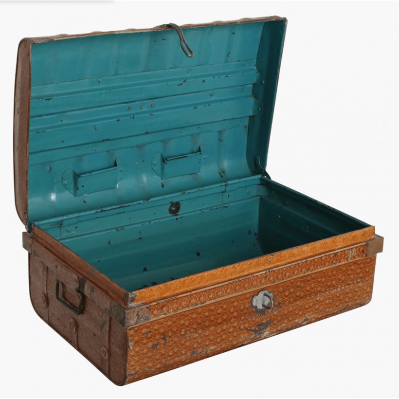 Smithers: Vintage Metal Travel Trunks For Storage