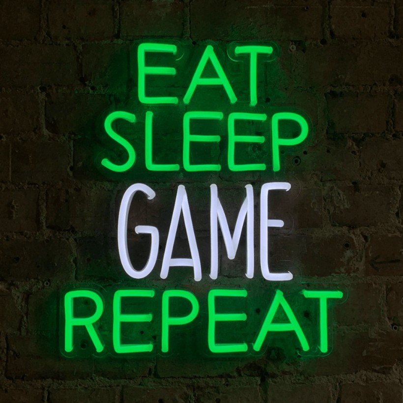 Eat Sleep Game Repeat Wall Art Neon Sign - Smithers • UK, US & Canada