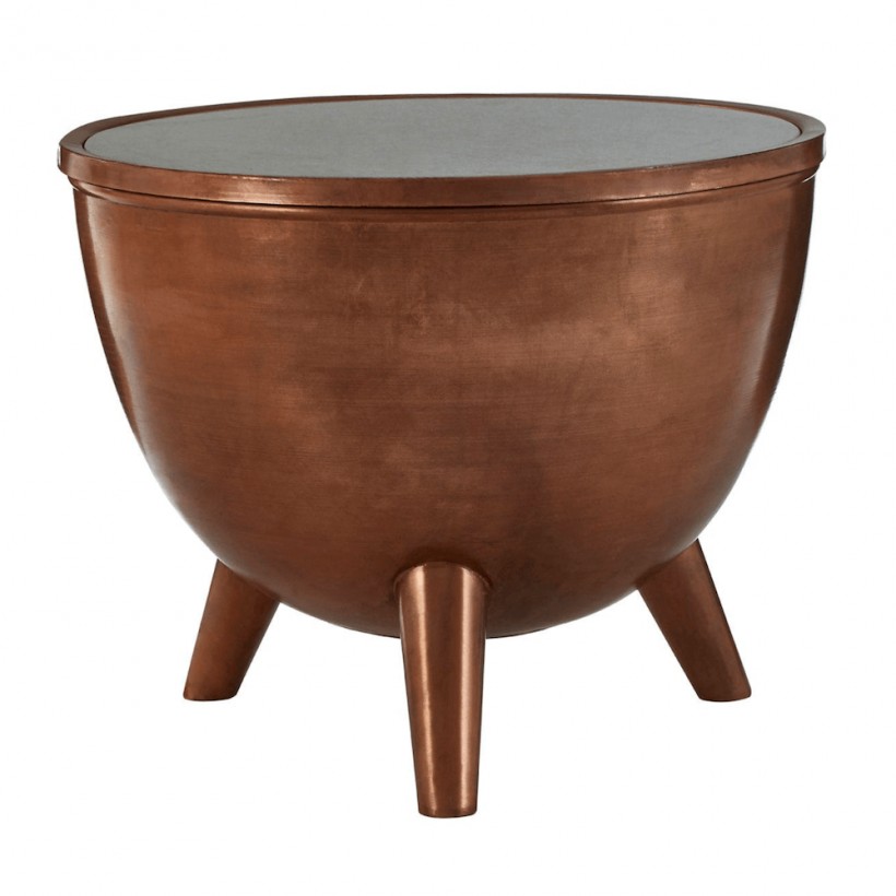 Designer Retro Side Table in Copper or Brass