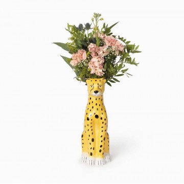 Cheetah Vase in Yellow - Smithers of Stamford