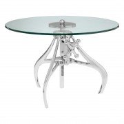 Glass and chrome coffee table