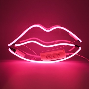 Lips Neon Light Pink Sign