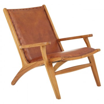 Brown Leather Scandi Chair - Occasional Chairs | SMITHERS OF STAMFORD