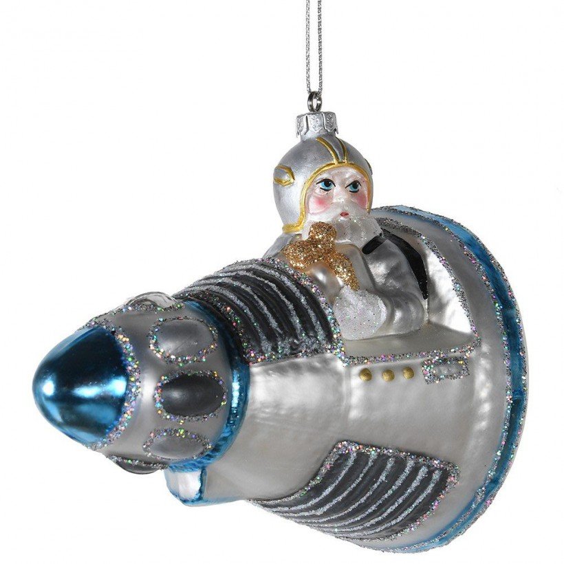 Santa In Space Rocket Bauble - Smithers of Stamford