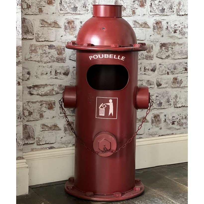 Red Retro Industrial Kitchen Fire Hydrant Bin - Smithers of stamford