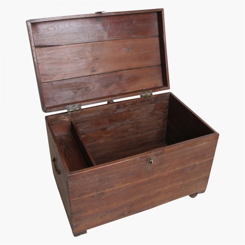 Wood Solid Antique Storage Trunk Chest - Smithers