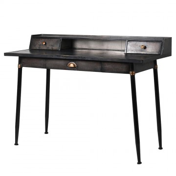 Black Metal Writing Desk - Smithers of Stamford
