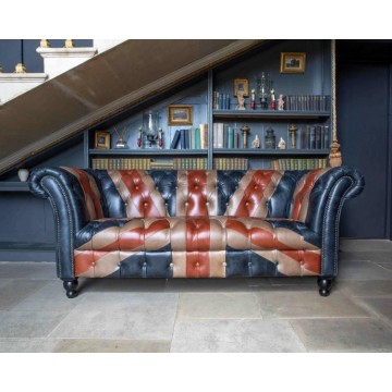 Smithers: Union Jack British Flag Leather Sofa