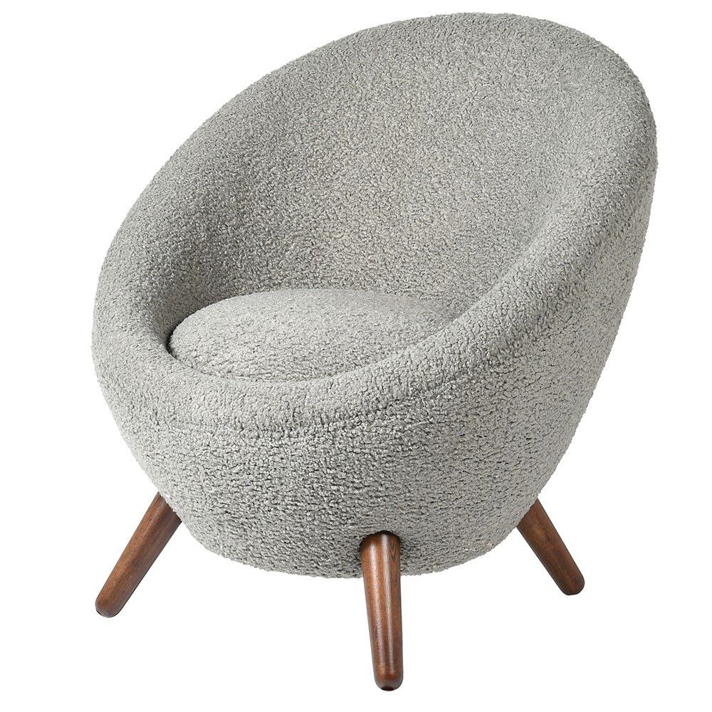 Faux Grey Sheepskin Chair