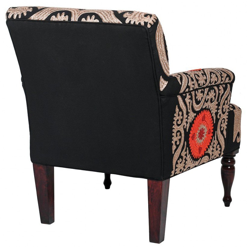 Folk Pattern Embroidered Armchair - Smithers