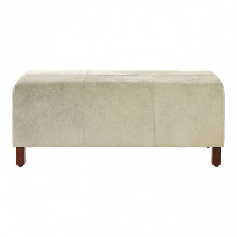 White Cowhide Bench - Smithers of Stamford