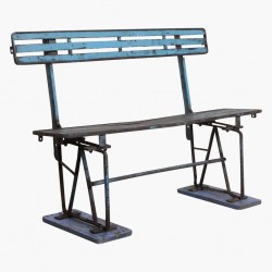 Blue Antique Train Station Bench | Smithers of Stamford • UK, US & Canada