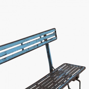 Blue Antique Train Station Bench | Smithers of Stamford