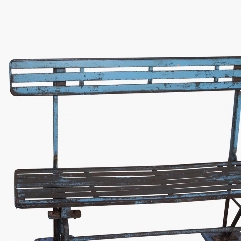 Blue Antique Train Station Bench | Smithers of Stamford