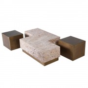 Tisbury Coffee Table Marble and Gold - Smithers of Stamford