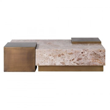 Tisbury Coffee Table Marble and Gold - Smithers of Stamford