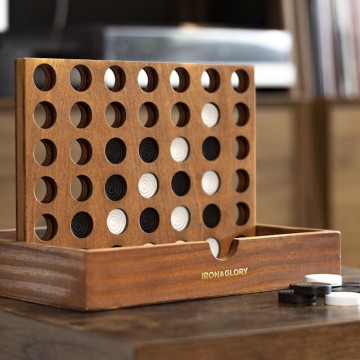 Luxury Wood Connect 4 Game – Classic Strategy by Smithers of Stamford