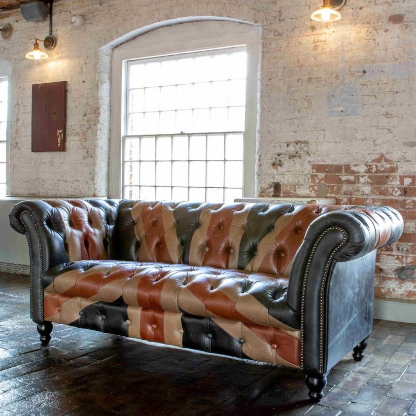 Smithers: Union Jack British Flag Leather Sofa