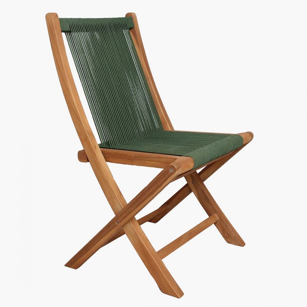 Green Folding Rope Chair | Weave Foldable