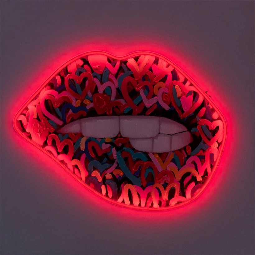 Mouth Wall Painting – LED Lips Neon Canvas | Bold Red Pop Art