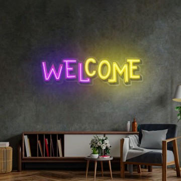 Welcome Neon Sign – LED Wall Light for Home, Office & Studios